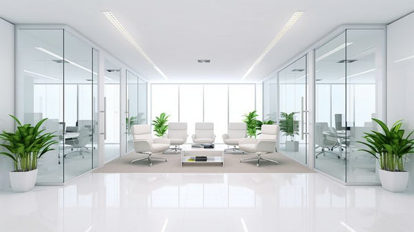 Radiant Elegance: Sophisticated White Office Virtual Background Image ...